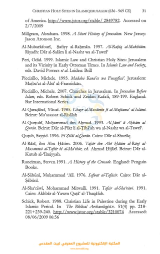 CHRISTIAN HOLY SITES IN ISLAMICJERUSALEM UNDER THE MUSLIM RULE | PDF