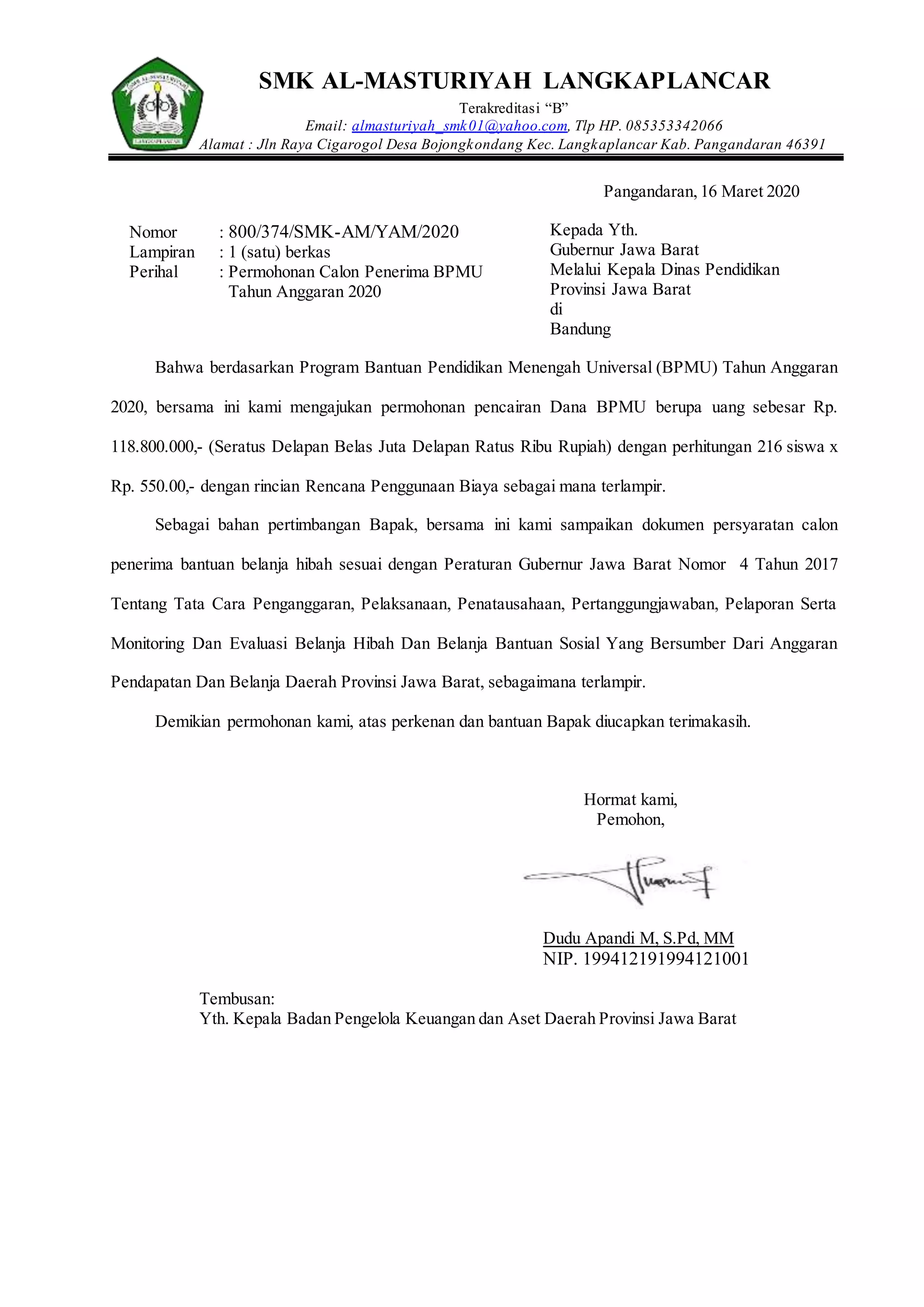 1 surat permohonan | DOCX