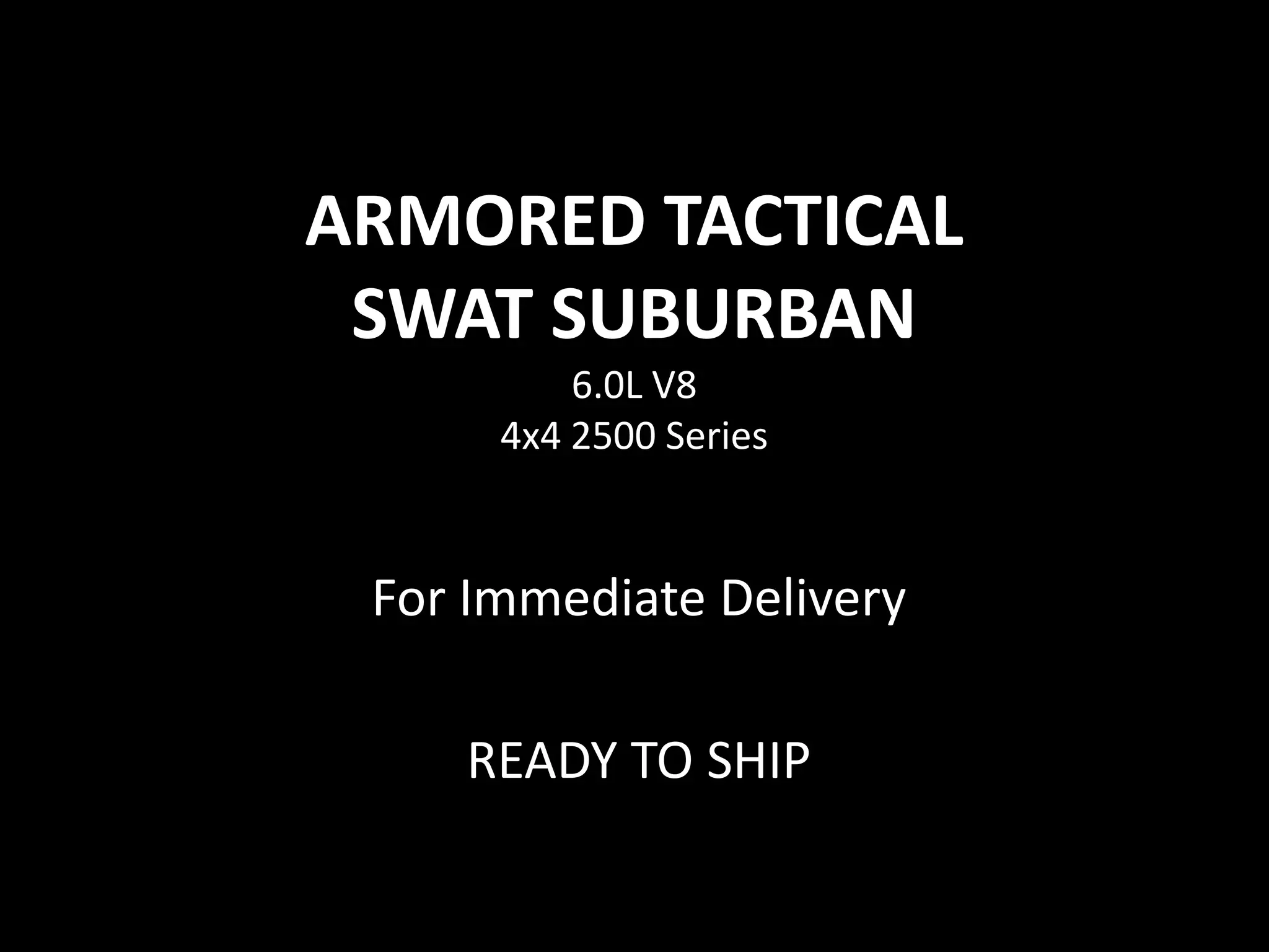 Armored SWAT Suburban 2500 | PDF