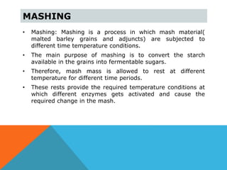 Brewing Process/ Beer manufacturing process/ Working of brewery | PPTX