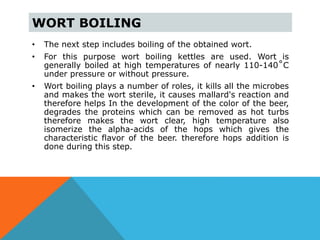Brewing Process/ Beer manufacturing process/ Working of brewery | PPTX