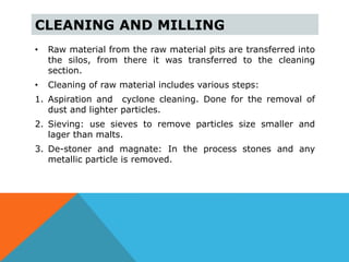 Brewing Process/ Beer manufacturing process/ Working of brewery | PPTX