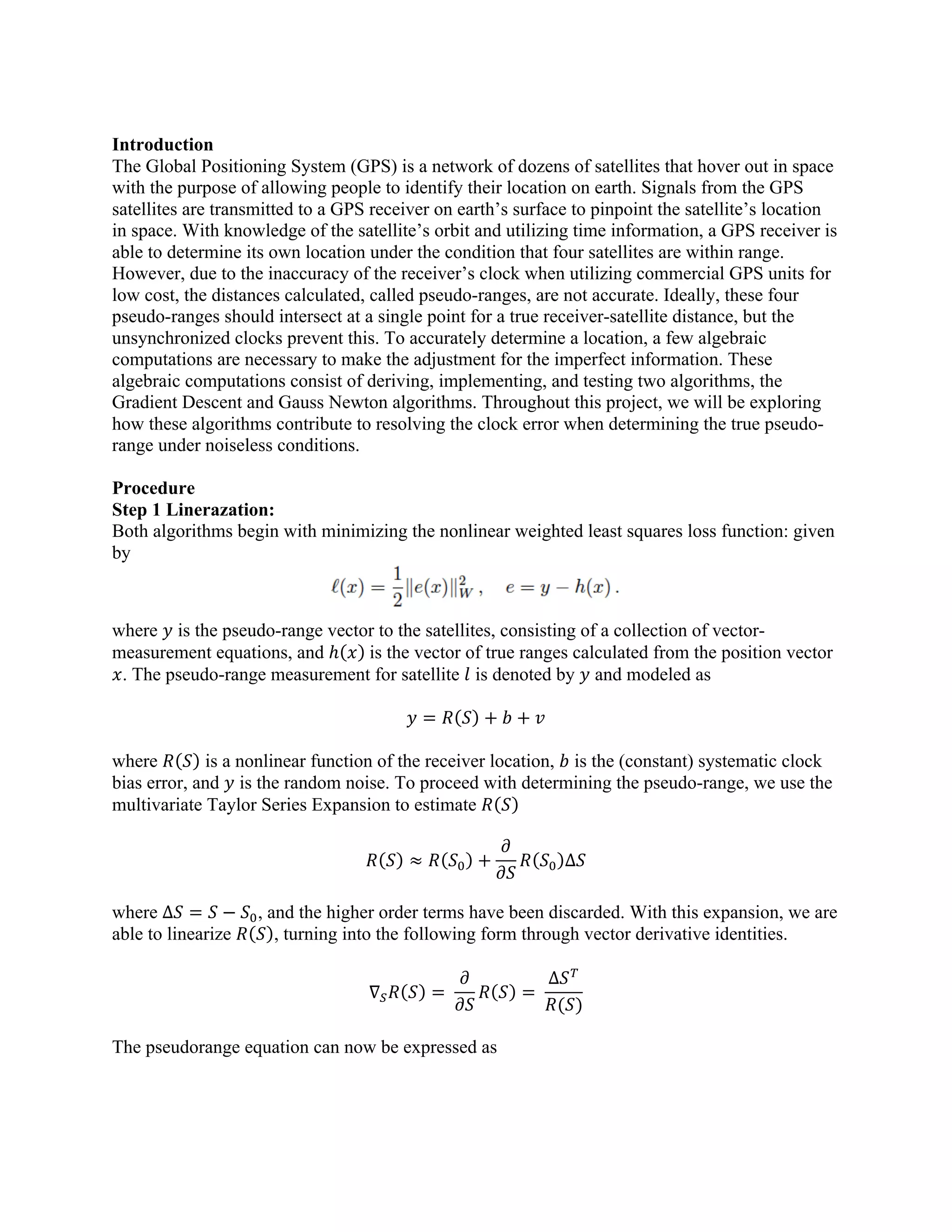 Algorithms for Global Positioning | PDF