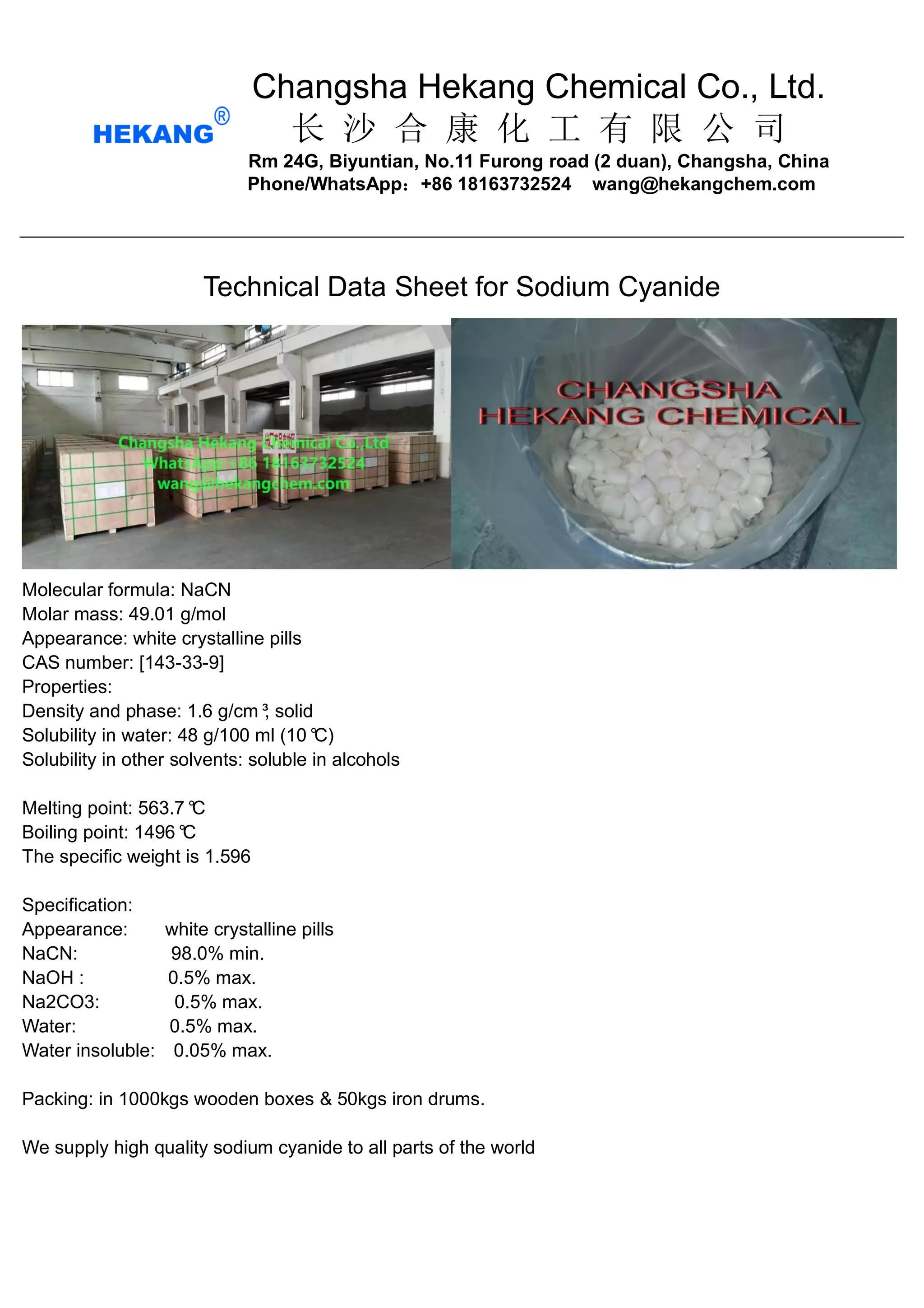 1 technical data sheet for sodium cyanide，supply cyanide，mining chemical，Leaching chemistry，Gold ...
