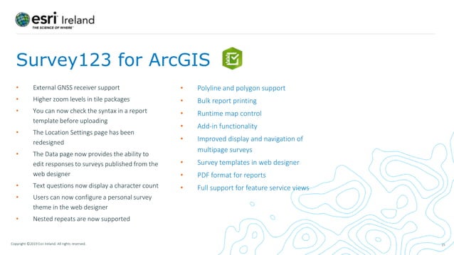 ArcGIS Progress and Road Map - Esri Ireland Tech Update 2019 | PPT