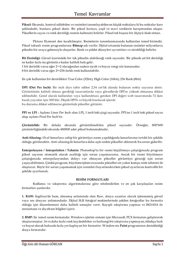 Grafik temel kavramlar | DOCX