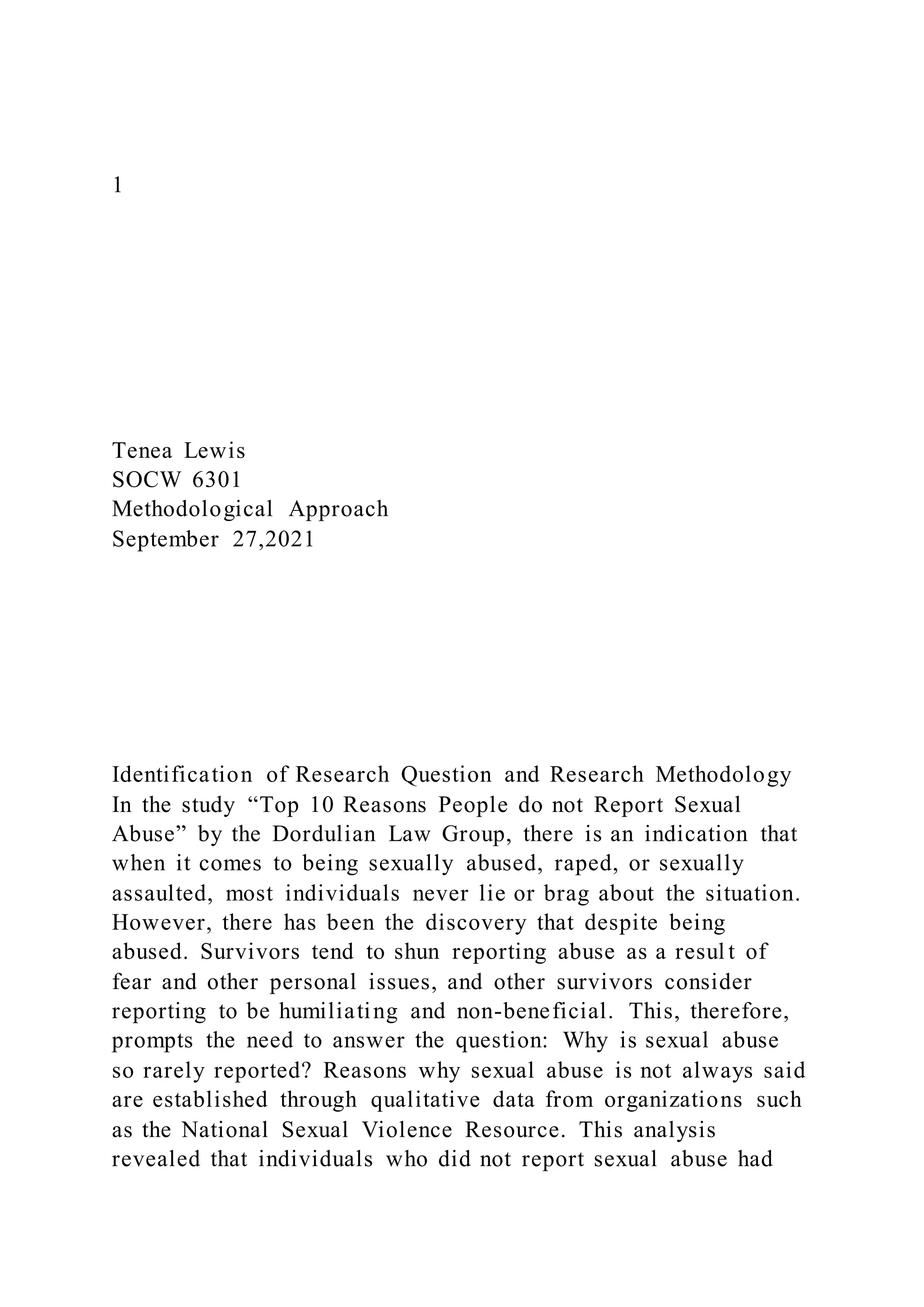 1 tenea lewissocw 6301methodological approach | DOCX