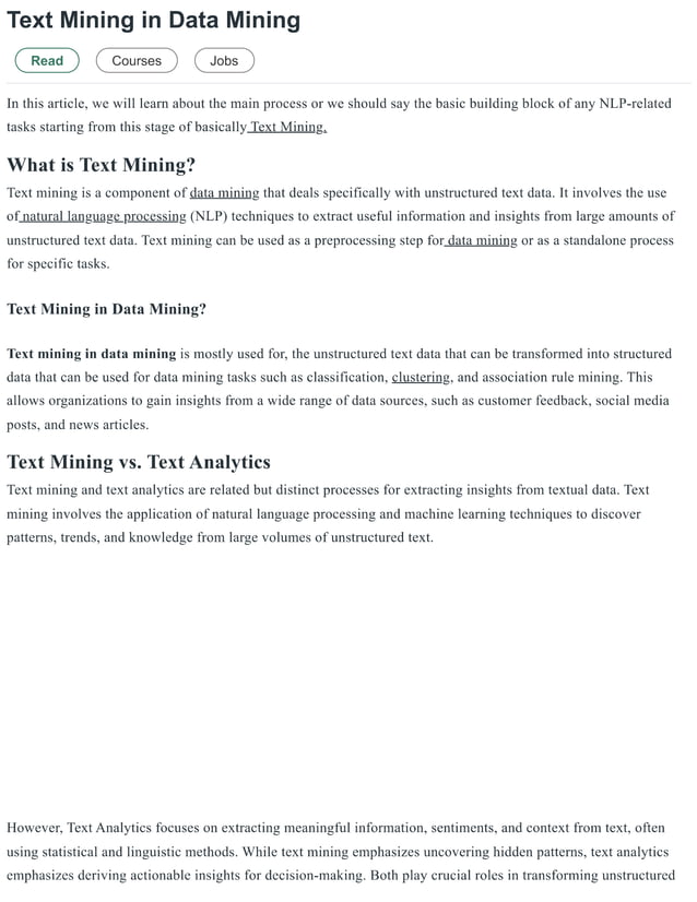 Text mining steps with examples and sample | PDF | Search | Internet