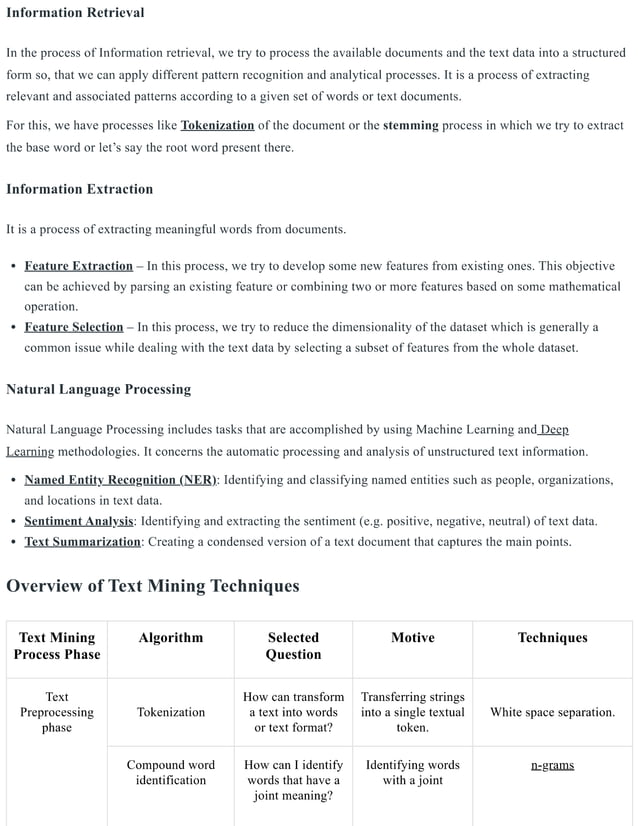 Text mining steps with examples and sample | PDF | Search | Internet