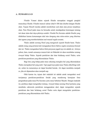 filsafat umum thales | DOCX