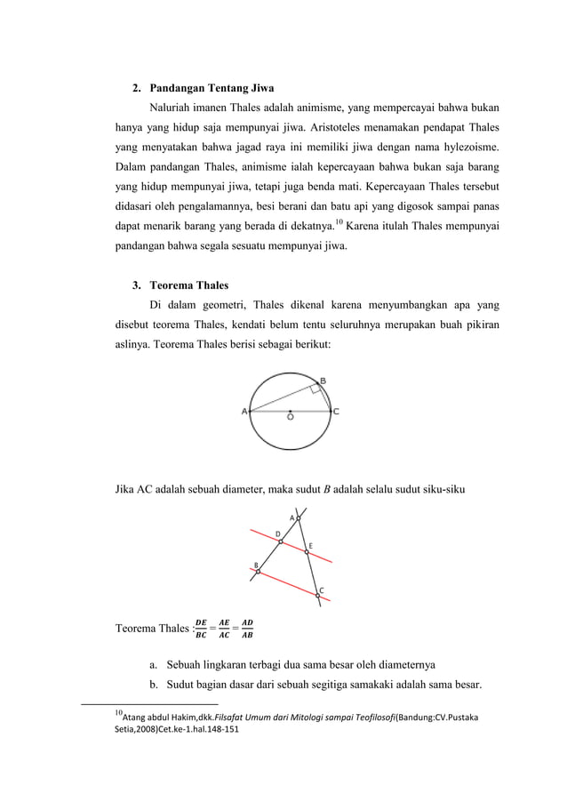 filsafat umum thales | PDF