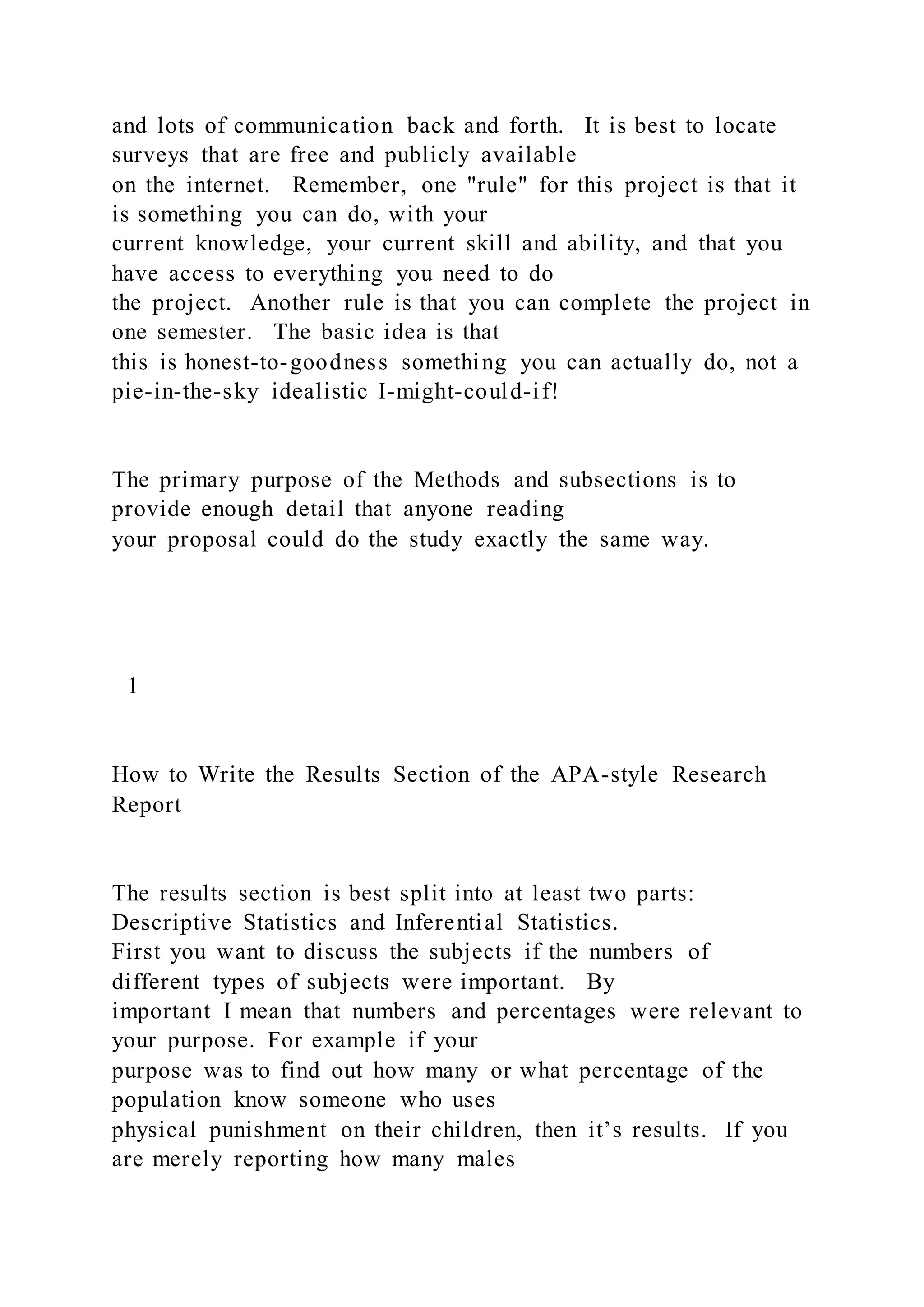 1 The APA Methods Section The APA methods sec | DOCX