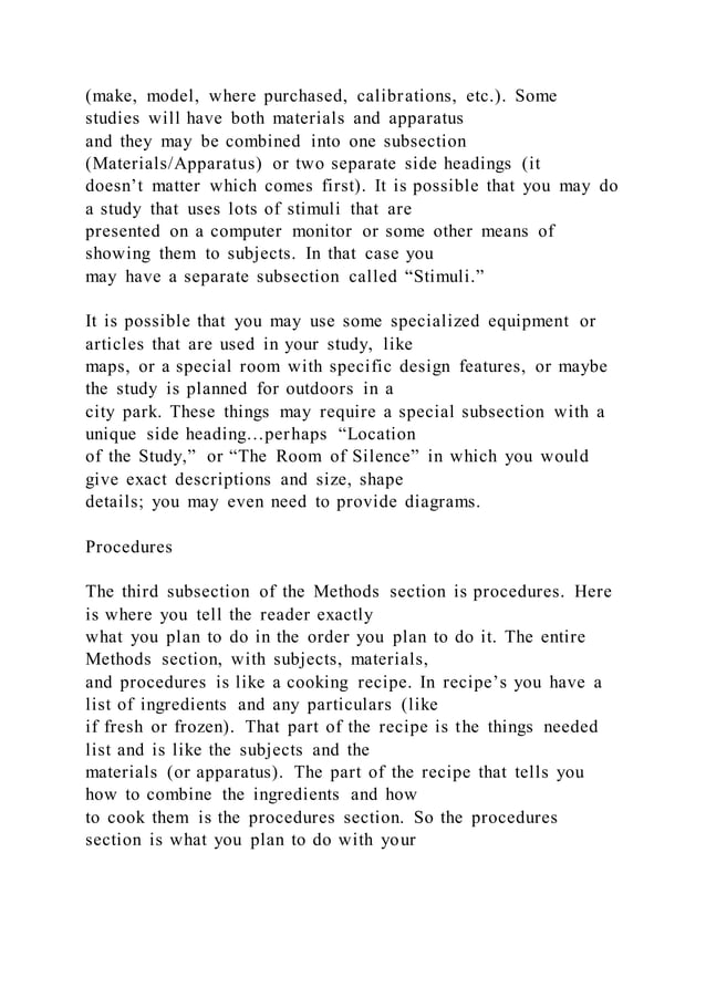 1 The Apa Methods Section The Apa Methods Sec Pdf