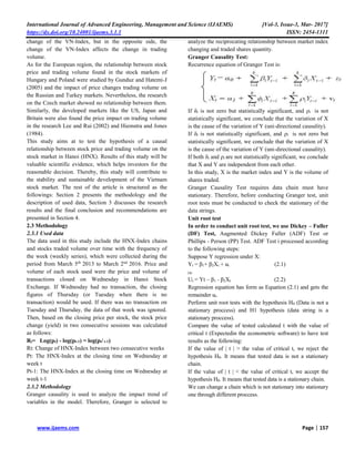 The Causality Relationship between Hnx Index and Stock Trading Volume ...