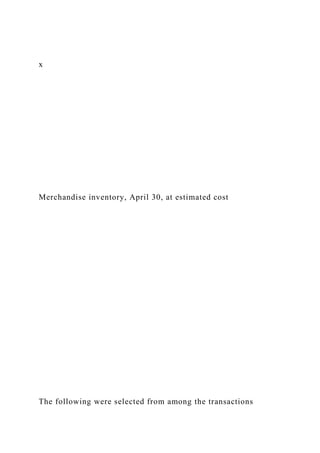 1 The ending merchandise inventory for 2007 is the same as the be.docx