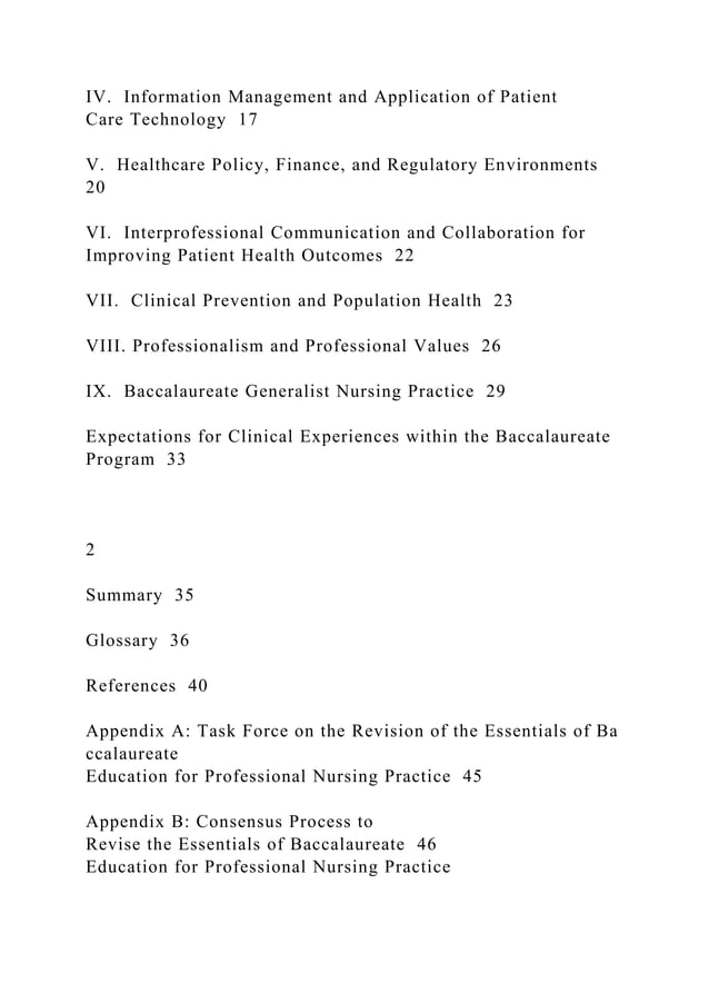1 The Essentials of Baccalaureate Education for Prof.docx