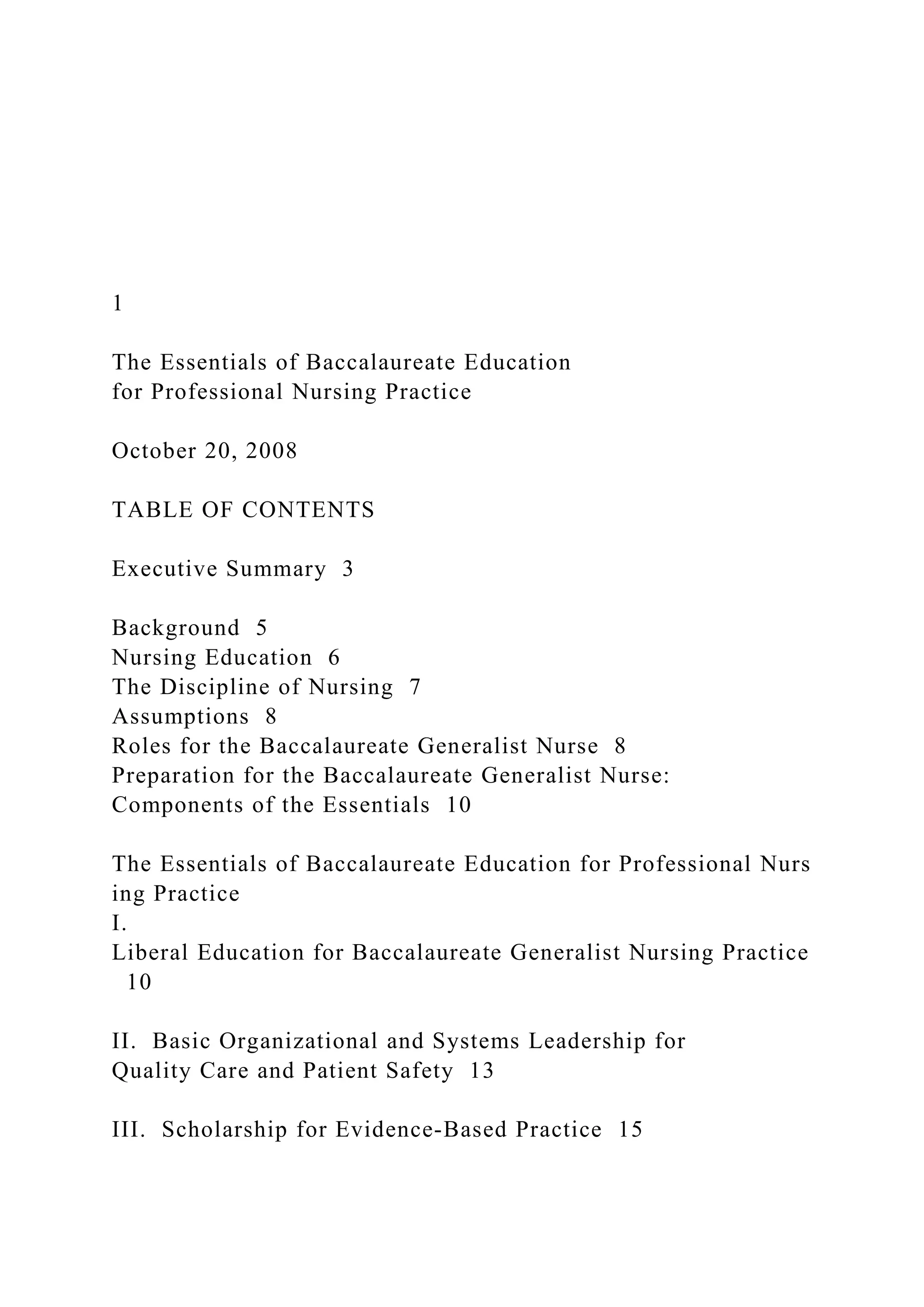 1 The Essentials of Baccalaureate Education for Prof.docx