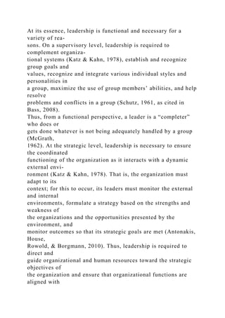 1 The Evolution of Leadership Theory Although the pra.docx