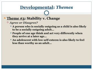 (1) Themes and Methods for developmental psychology | PPTX