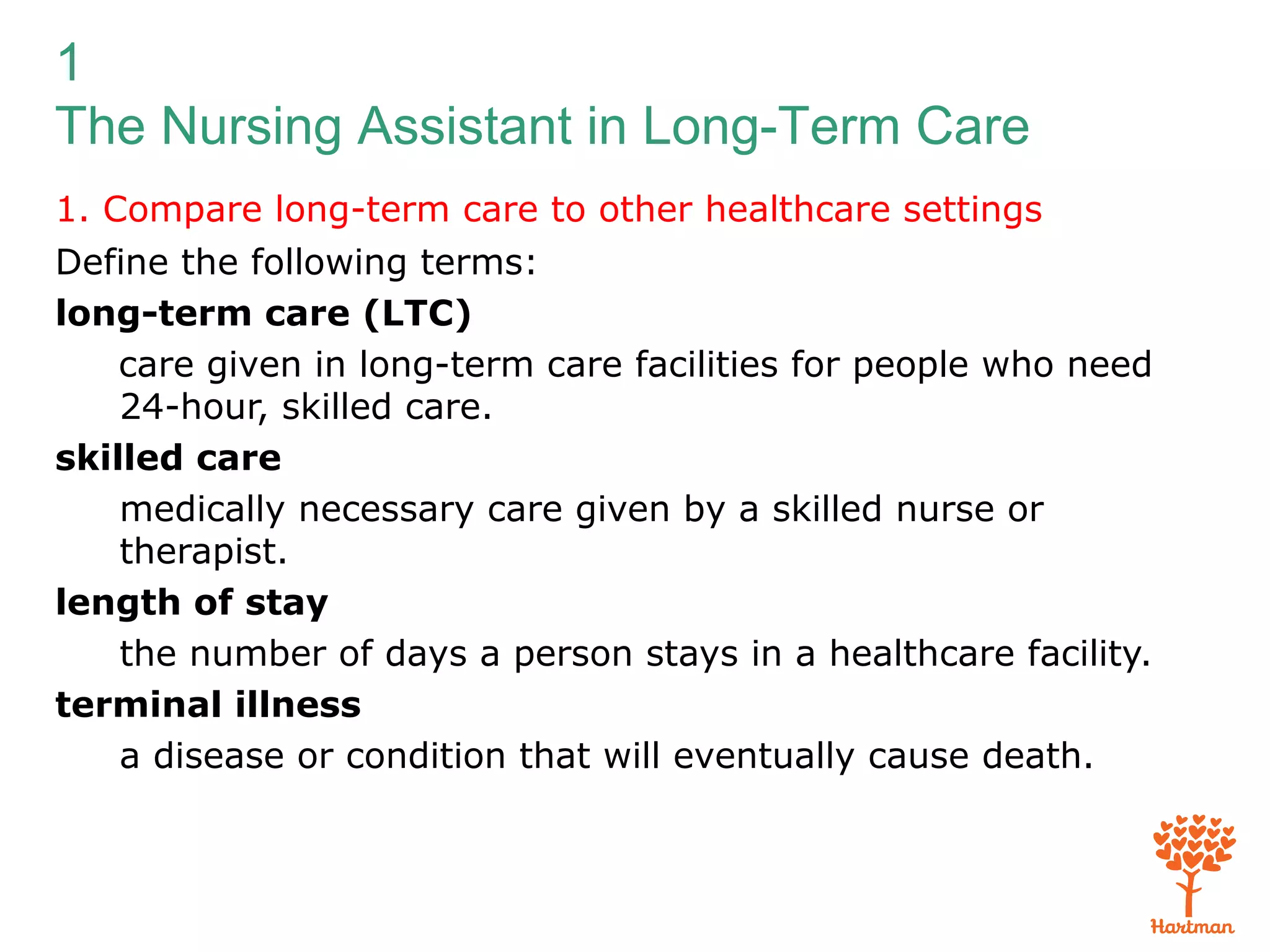The nursing assistant in long term care | PPT