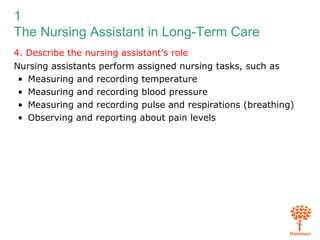 The nursing assistant in long term care | PPT