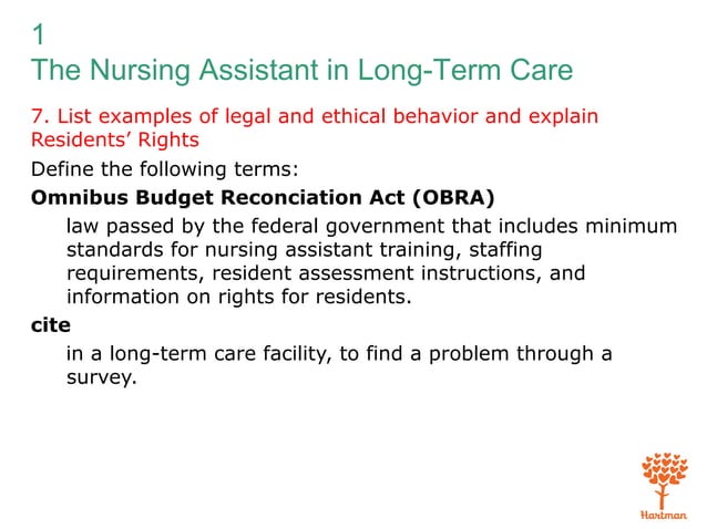 The nursing assistant in long term care | PPT