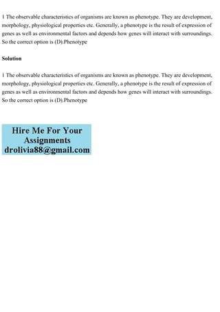 1 The observable characteristics of organisms are known as phenotype.pdf