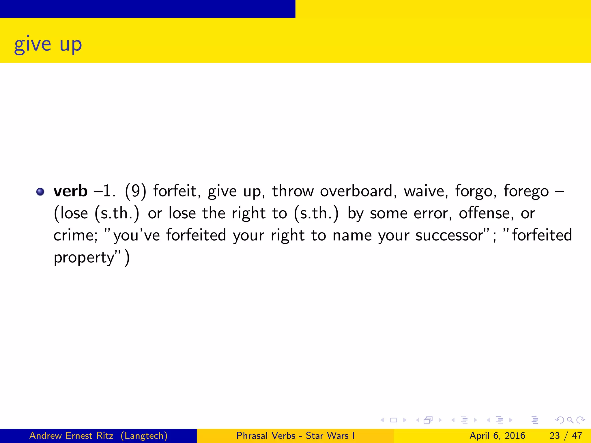 Phrasal Verbs - Star Wars Episode I - The Phantom Menace | PPT