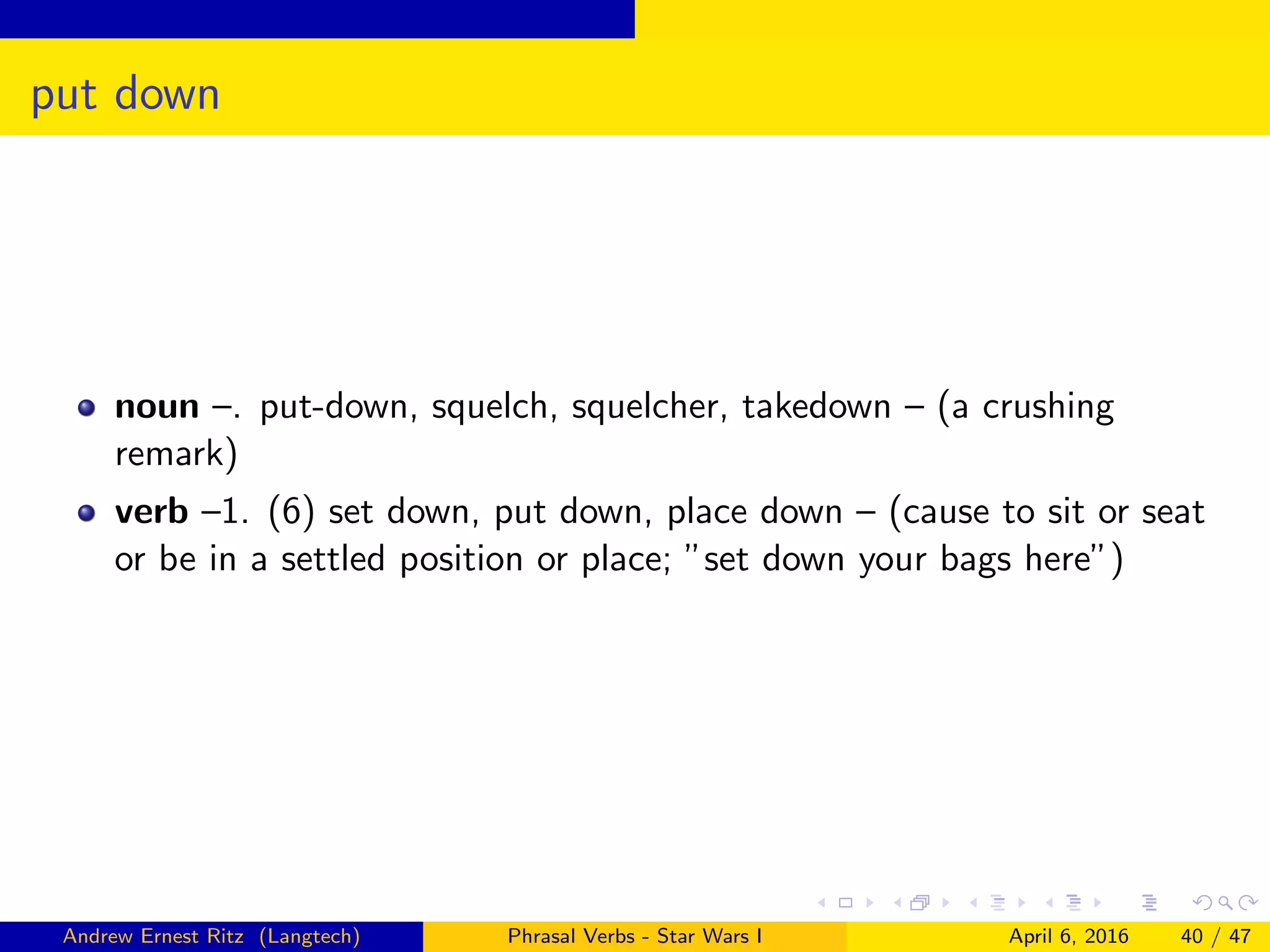 Phrasal Verbs - Star Wars Episode I - The Phantom Menace | PPT