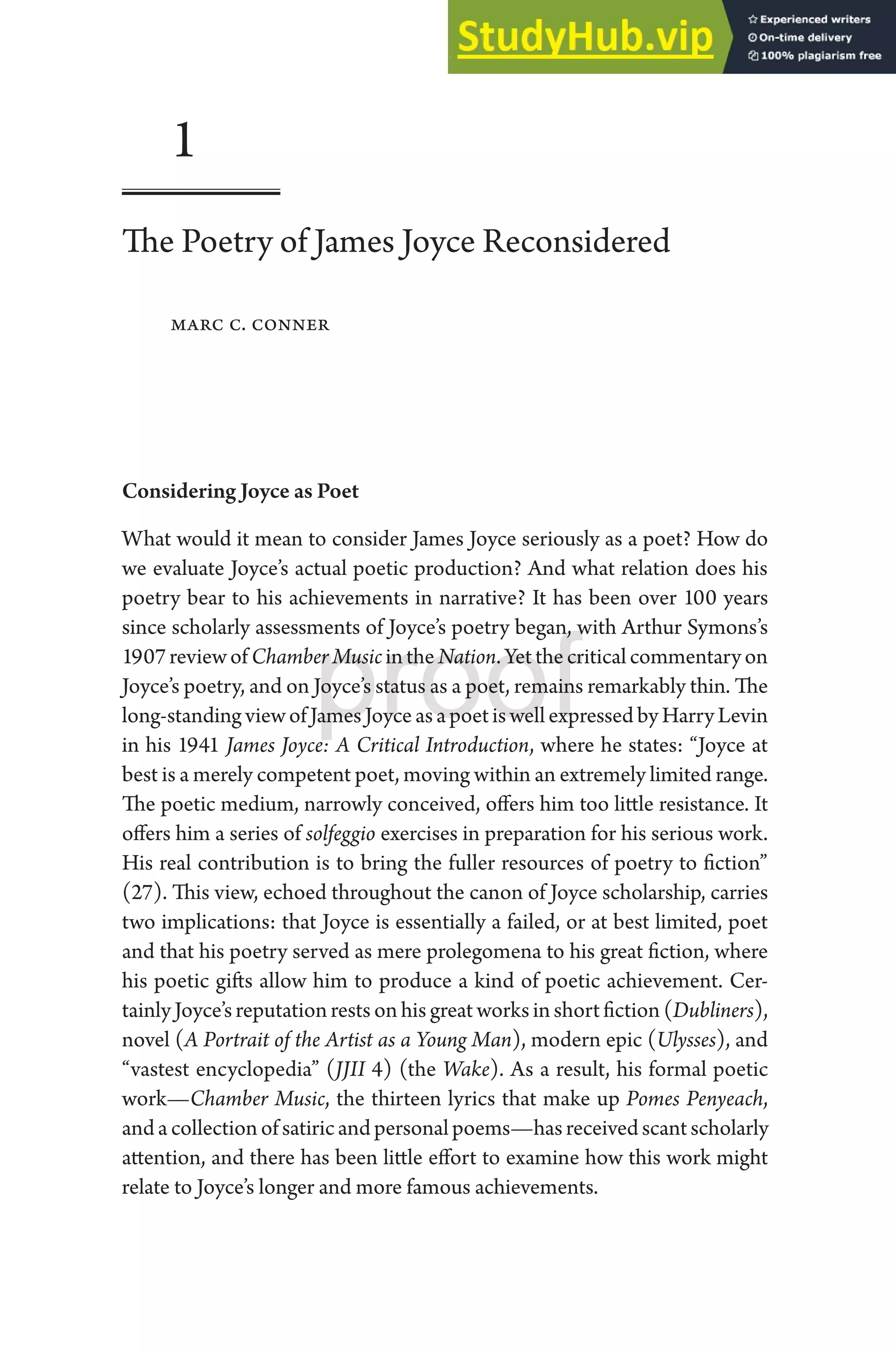 1 The Poetry Of James Joyce Reconsidered | PDF | Poetry | Books and ...