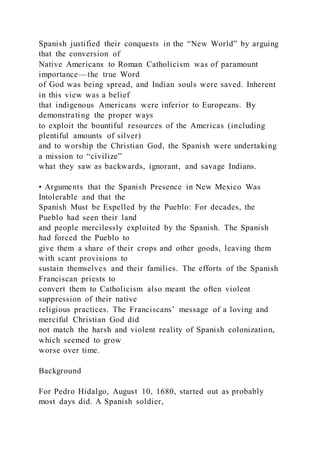 1 the pueblo revolt, 1680 kevin m. gannon (2013) issue | DOCX