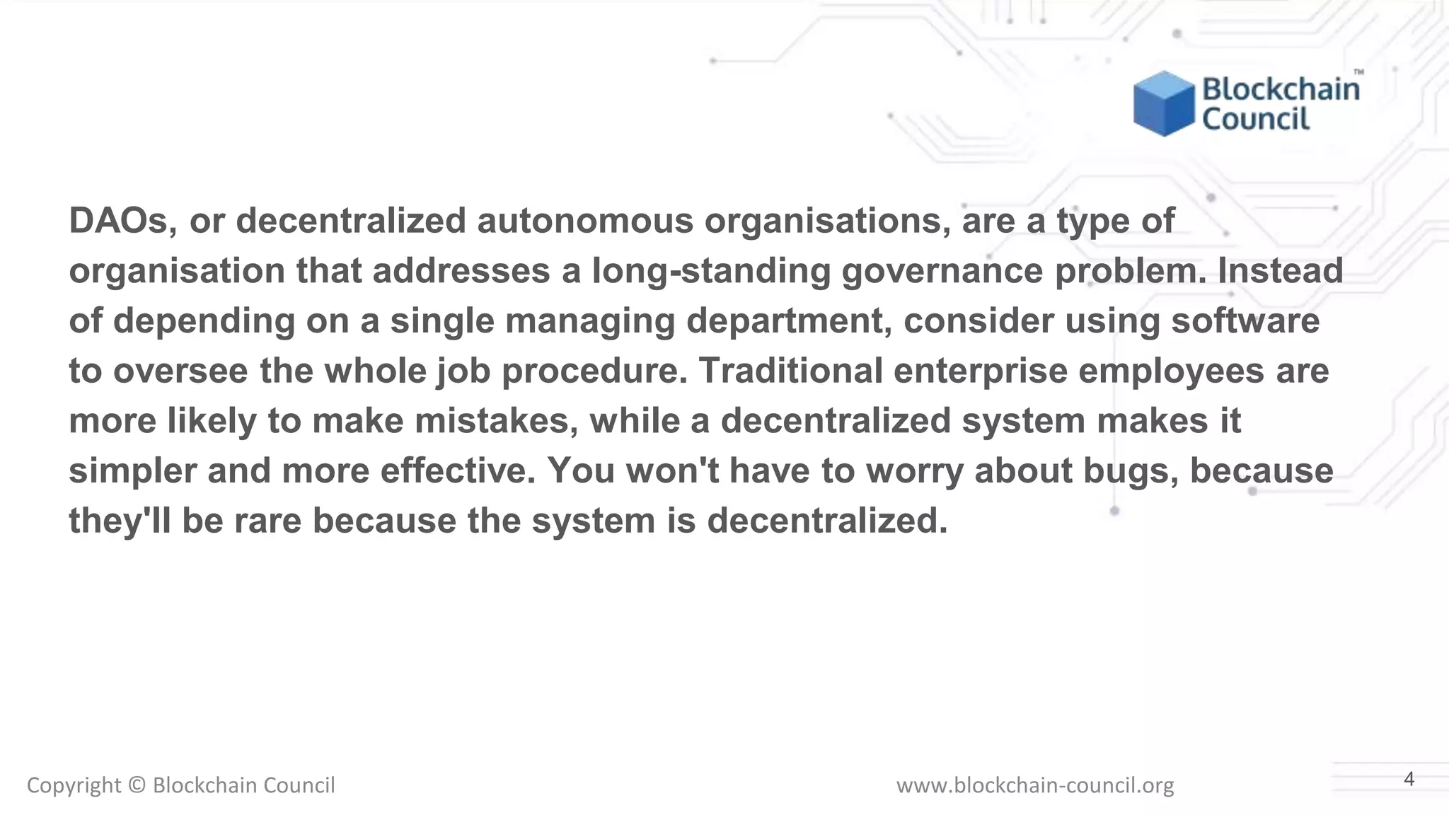 The rise of decentralized autonomous organizations | PPTX