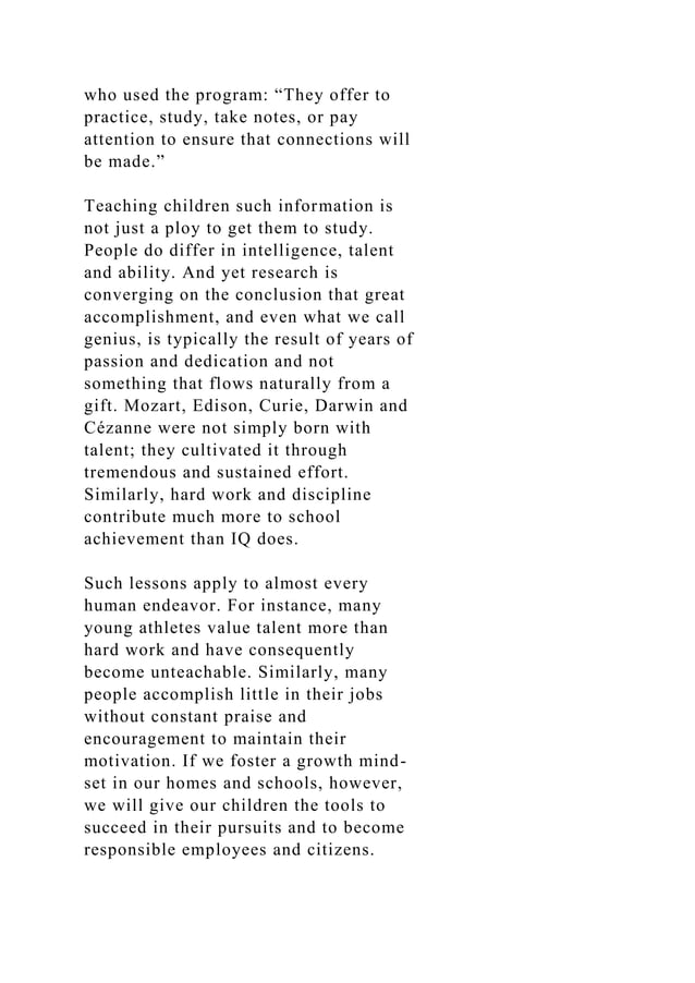 1 The Secret to Raising Smart Kids Hint Dont tel.docx