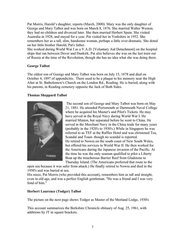 1 The Talbot Family History | DOC