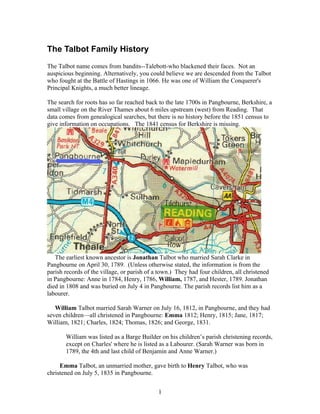1 The Talbot Family History | PDF