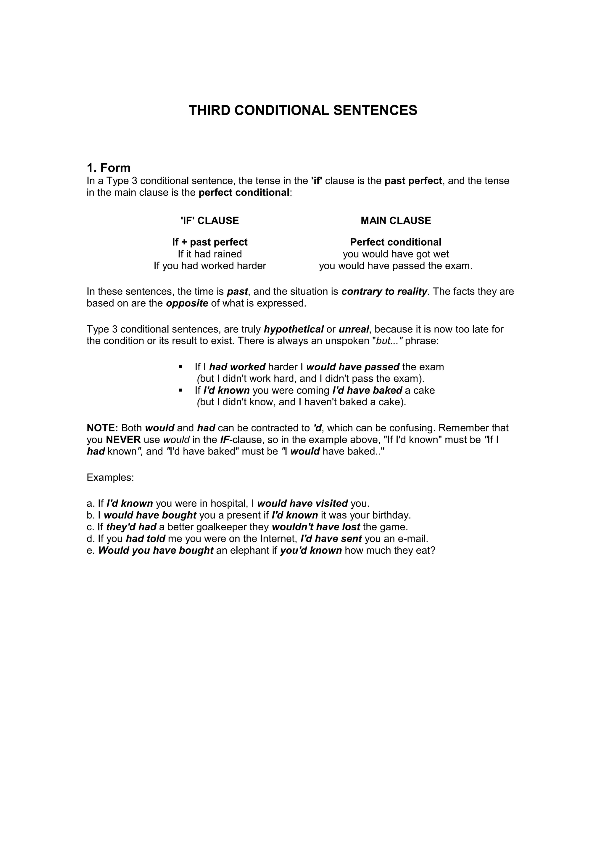 (1) third conditional overview | PDF