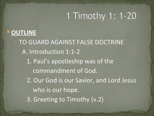 1 Timothy | PPT | Christianity | Religion & Spirituality