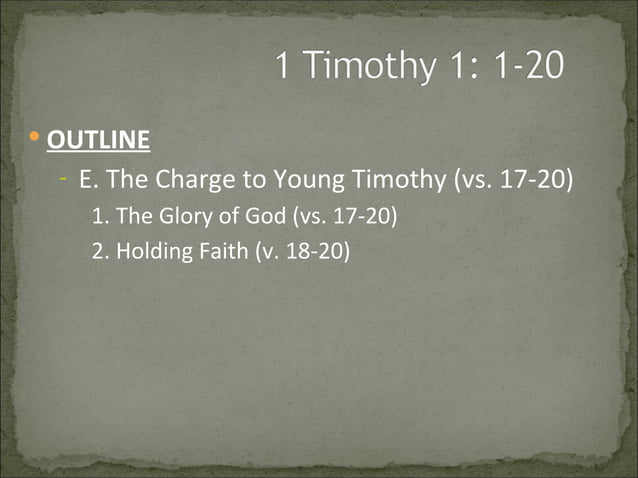 1 Timothy | PPT | Christianity | Religion & Spirituality