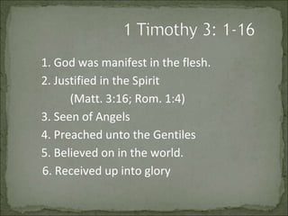Timothy Chapter 3 , Bible Gateway passage: 1 Timothy 3 – NHMRJ