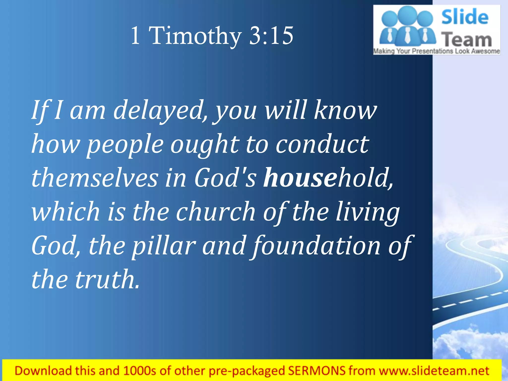 1 timothy 3 15 the pillar and foundation power point church sermon | PPT