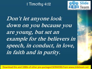 1 timothy 4 12 love in faith and in purity power point church sermon | PDF