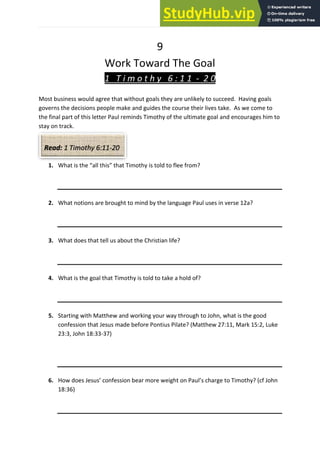 1 Timothy Bible Study | PDF