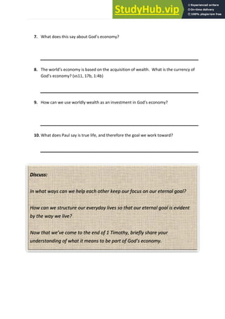 1 Timothy Bible Study | PDF