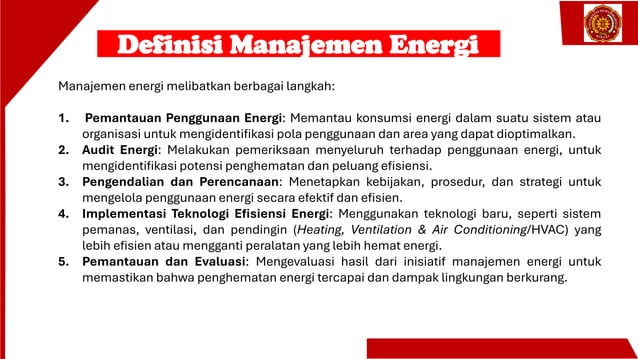 Tinjauan Umum Manajemen Energi (Energy Management System) | PDF