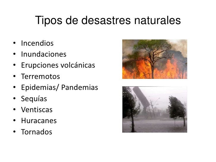 Clasificación de los Desastres Naturales