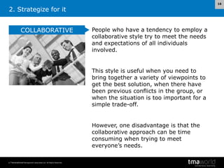 TMA World Viewpoint 37: How To Resolve Conflict In The Workplace | PDF