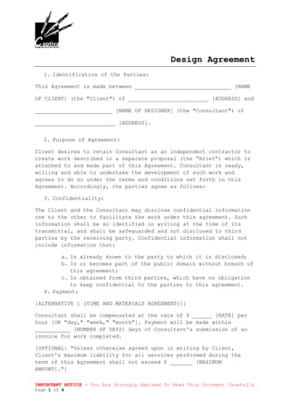 Sample Design Agreement | PDF