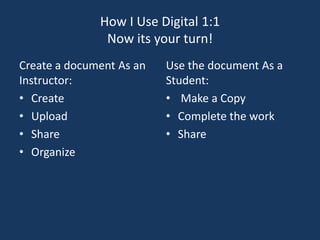 1 to 1 digital learning ppt | PPTX