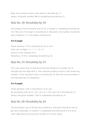 1 To 20 Divisibility Rules in Mathematics.pdf