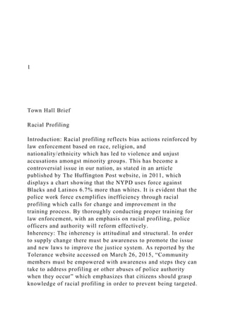 1Town Hall BriefRacial ProfilingIntroduc.docx